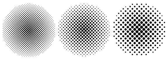 Collection of Circular Halftones. Dot Halftone Gradient Texture ...