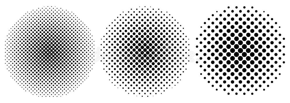 Collection of Circular Halftones. Dot Halftone Gradient Texture ...