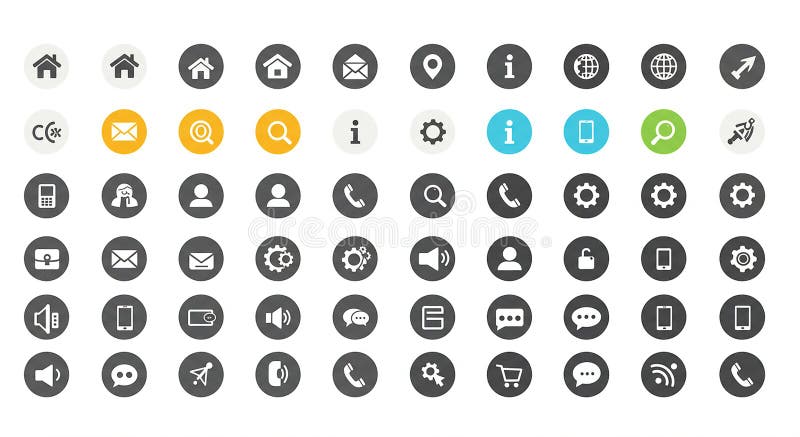 A Collection of Circular Icons, Each Containing a Different Symbol ...
