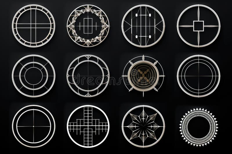 Collection Circular Objects Perfect Graphic Design Projects Stock ...