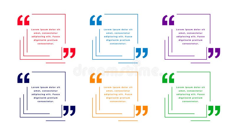 Collection of Citation Mark Icon Template for Social Media Post Stock ...