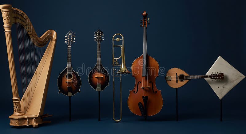 Classical Musical Instruments Full Set of Vector Illustration Stock ...