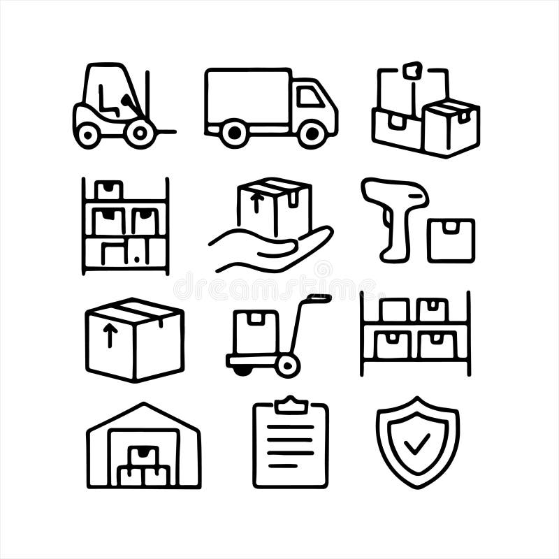Logistics Collection Warehouse Delivery Center Stock Illustrations ...