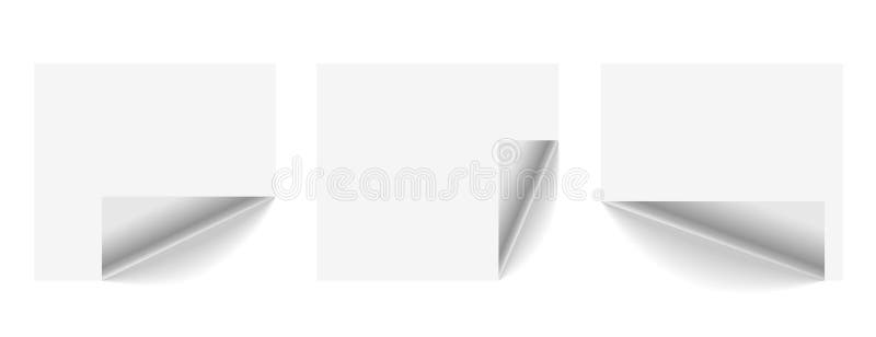 Collection of Clean Empty Twisted Page Corner Mock-up Stock Vector ...