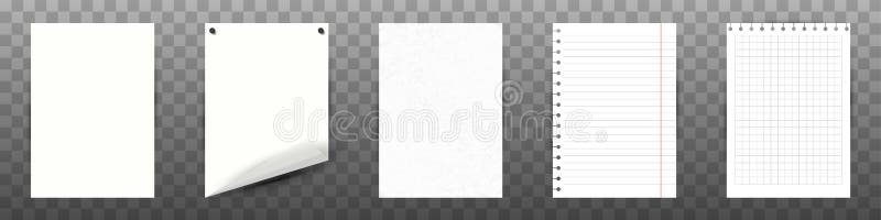 A Collection of Clean and Lined Paper Sheets. Vector Illustration Stock ...