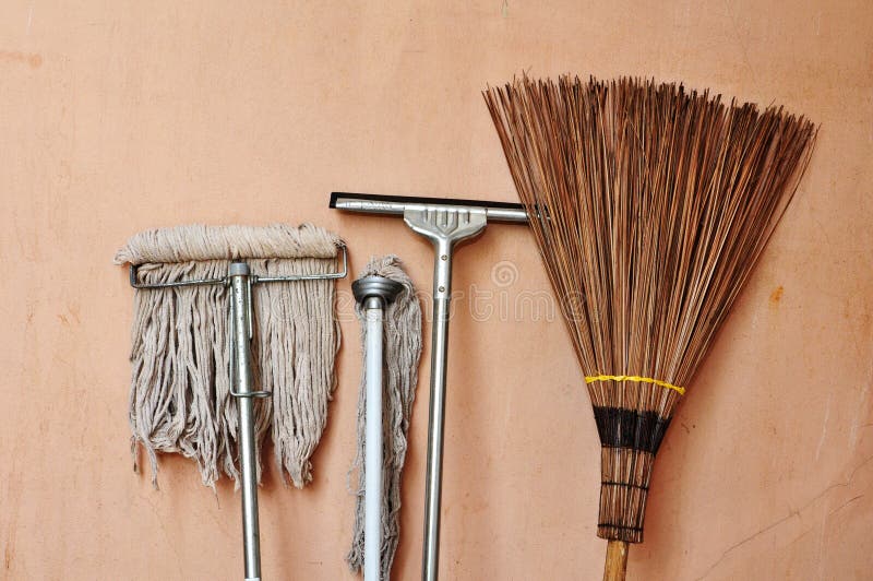 Collection of Cleaning Equipment Stock Photo - Image of chores ...