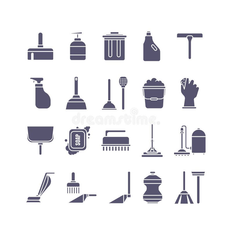 Collection of Cleaning Icons. Vector Illustration Decorative Design ...