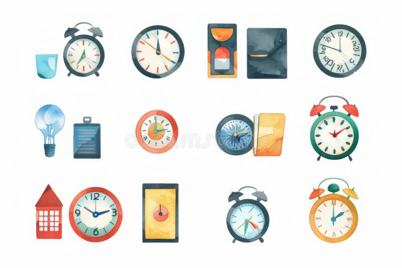 A Collection of Clocks with Various Faces and Styles Displayed on a ...