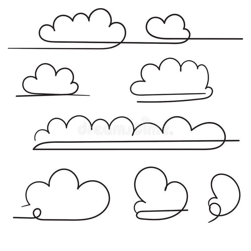 Cloud Line Drawing Stock Illustrations – 74,902 Cloud Line Drawing ...