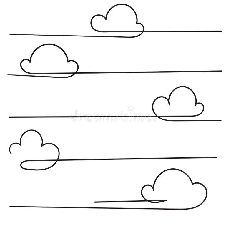 Cloud Line Drawing Stock Illustrations – 74,902 Cloud Line Drawing ...