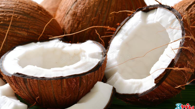 A Collection of Coconuts Tightly Packed Together, Highlighting Their ...