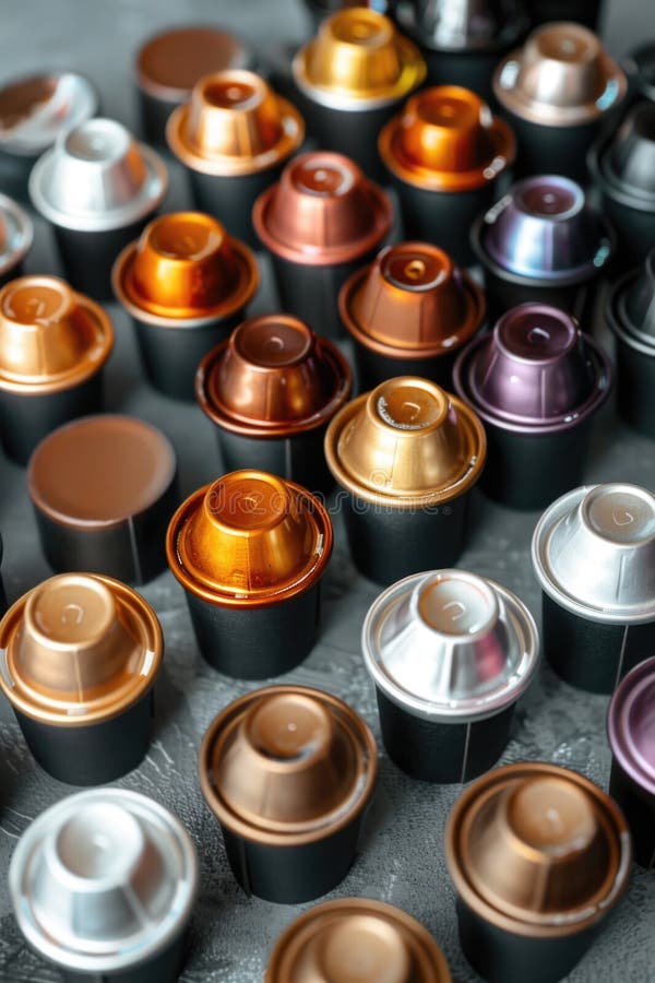 A Collection of Coffee Cups Arranged on a Table, Ideal for Cafe or ...