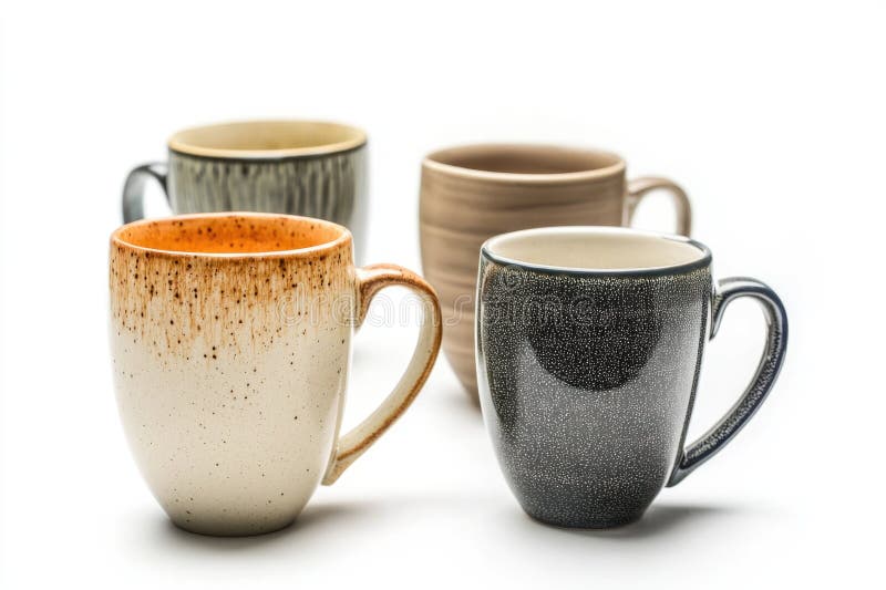 A Collection of Coffee Cups Arranged Together on a Surface Stock Photo ...