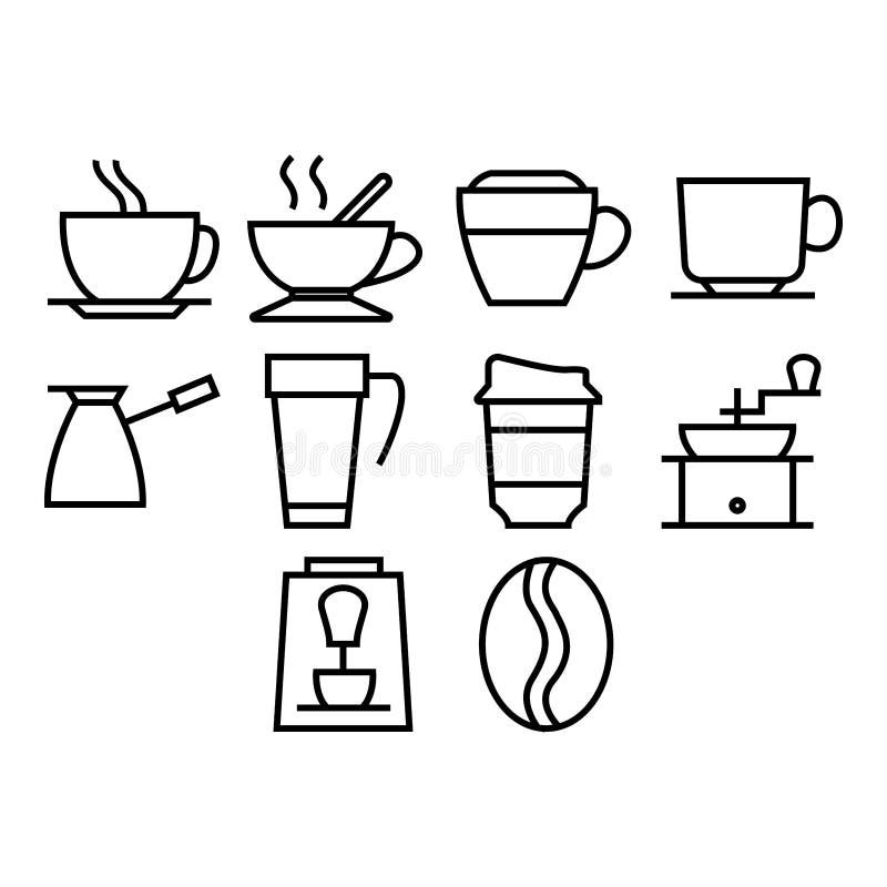 Coffee icon set stock vector. Illustration of collection - 258947016