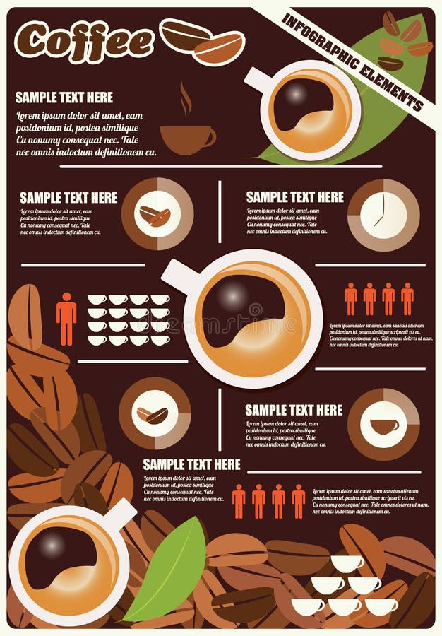 Collection of Coffee Infographics Elements, Vector Stock Vector ...