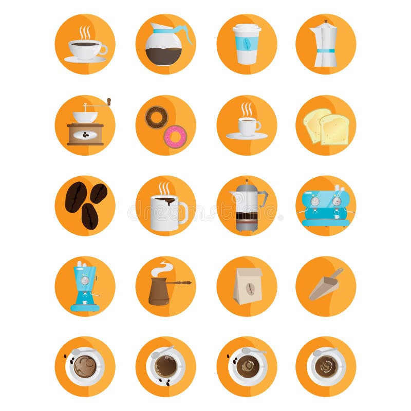 Collection of Coffee Objects. Vector Illustration Decorative Design ...