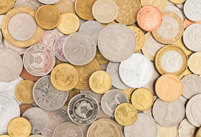 Collection of Coins from Around the World Stock Photo - Image of ...