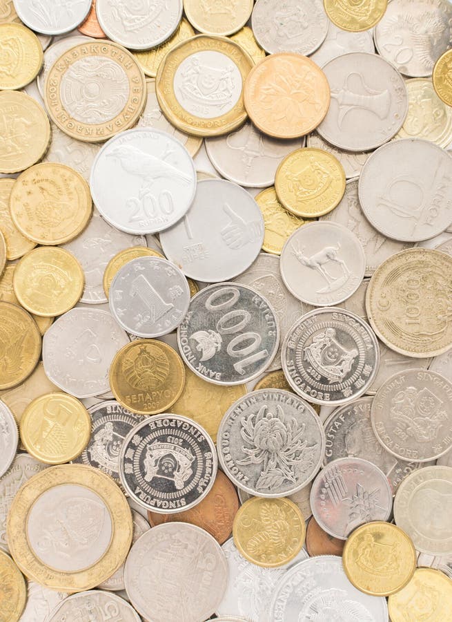 Collection of Coins from Around the World Stock Image - Image of ...