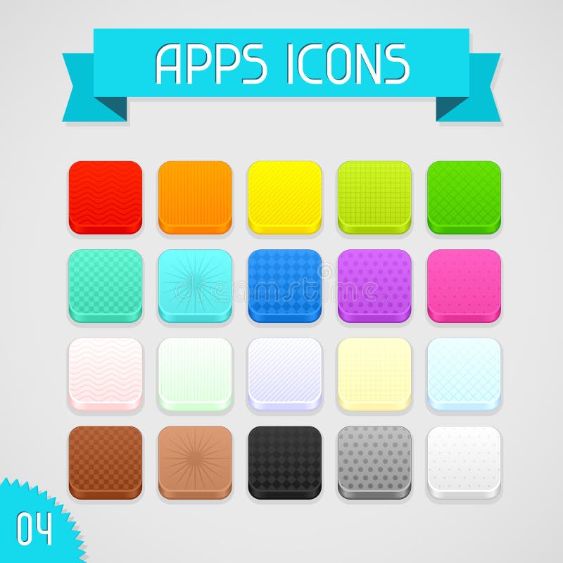 Set of Color Apps Icons - Background Stock Vector - Illustration of ...
