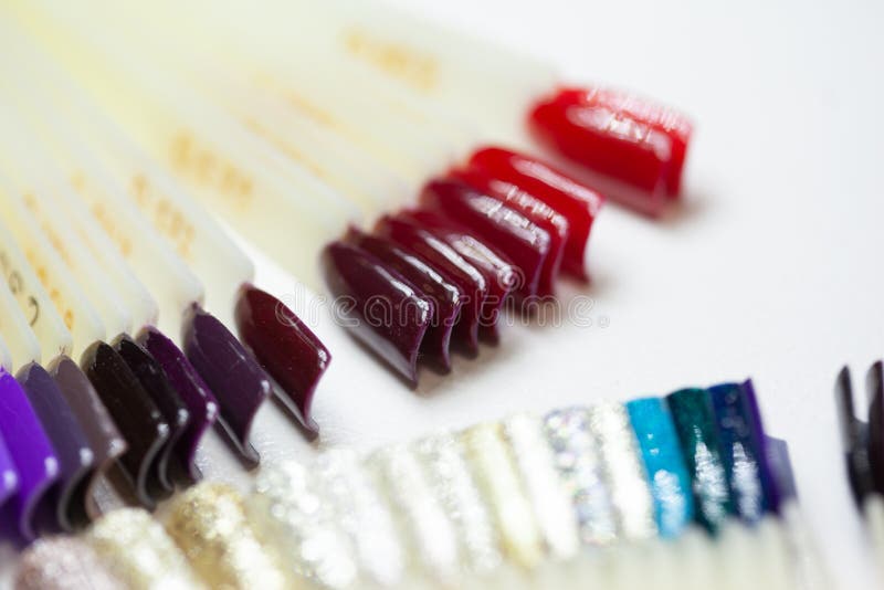 Color nail polish samples stock photo. Image of hand - 146307274