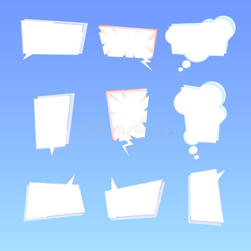 A Collection of Color Vector Speech Communication Bubbles Stock Vector ...