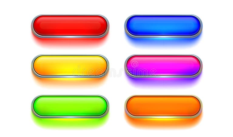 Collection of Colored Buttons, Frame Label, Event Web Bar, Buttons with ...