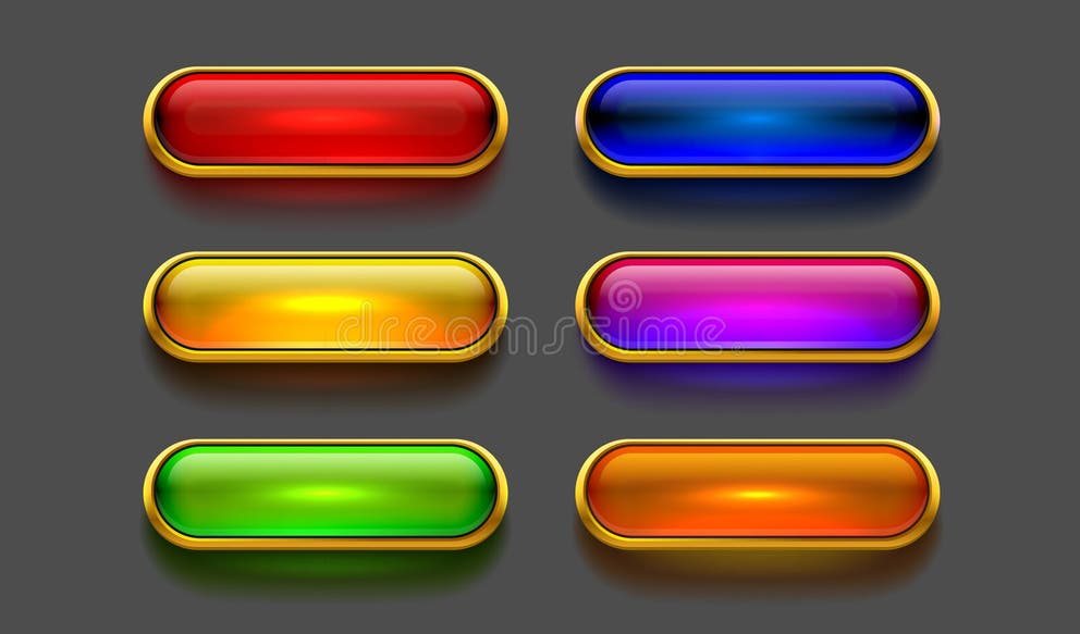 Collection of Colored Buttons, Frame Label, Event Web Bar, Buttons with ...