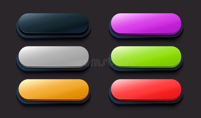 Collection of Colored Buttons, Frame Label, Event Web Bar, Buttons with ...