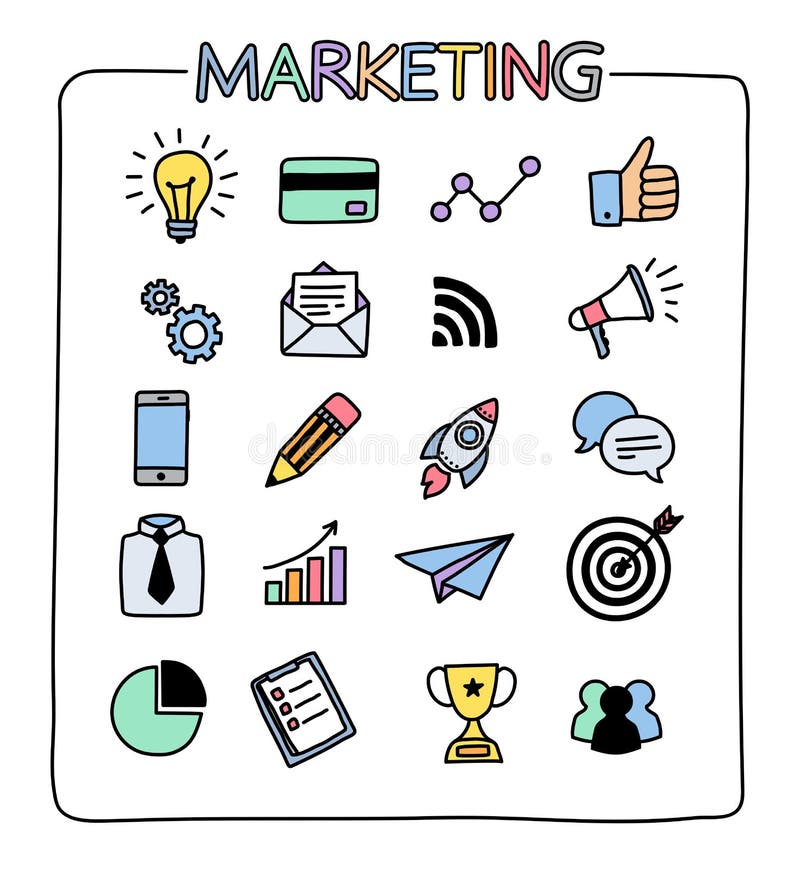 Doodle Icons Content Marketing Stock Illustrations – 351 Doodle Icons ...