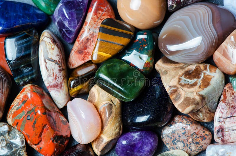 Collection of Colored Minerals. the Texture of the Stone Stock Image ...