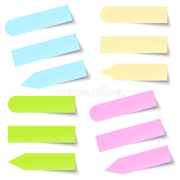 Collection of Colored Note / Memo Blank Stock Vector - Illustration of ...