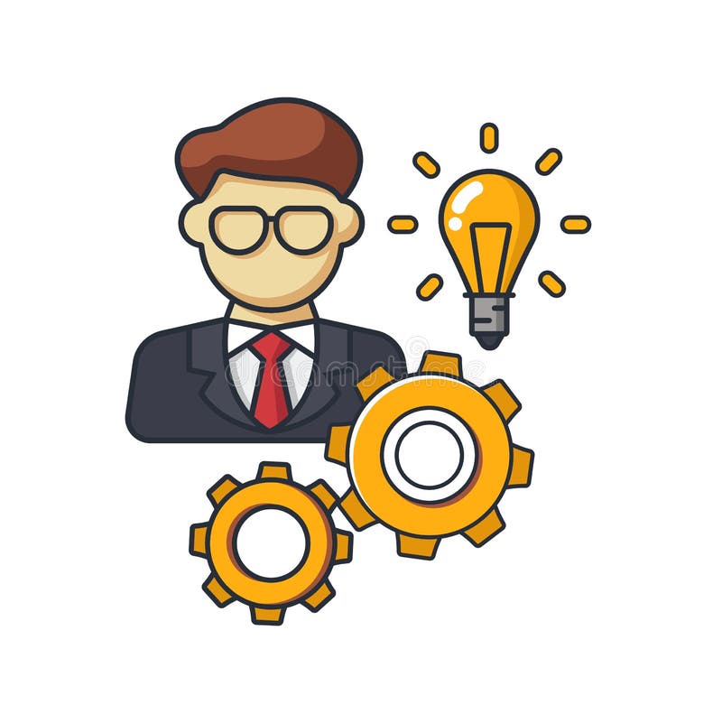 Collection Colored Thin Icon of Business Man, Cog, Lightbulb Stock ... Collection Colored Thin Icon of Business Man, Cog, Lightbulb Stock ...