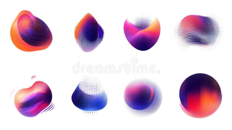 Collection of Colorful Abstract Fluid Shapes Stock Illustration ...