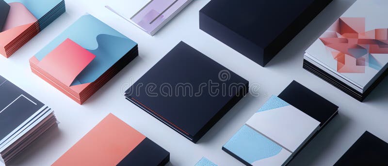 A Collection of Colorful and Abstract Postcards are Displayed in a Grid ...