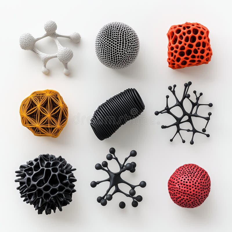 A Collection of Colorful Abstract Shapes Resembling Biological ...