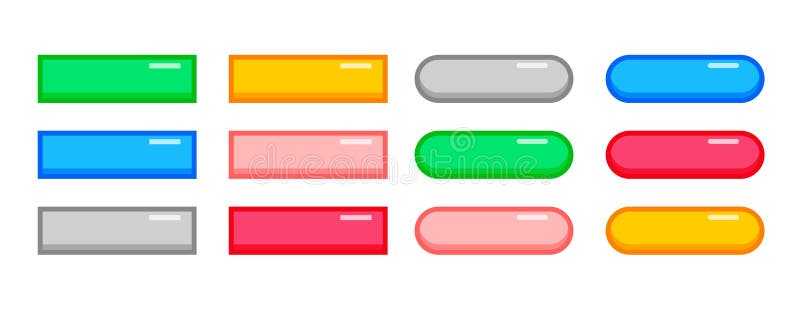 Collection of Colorful App Button Icon with Blank Space Stock Vector ...