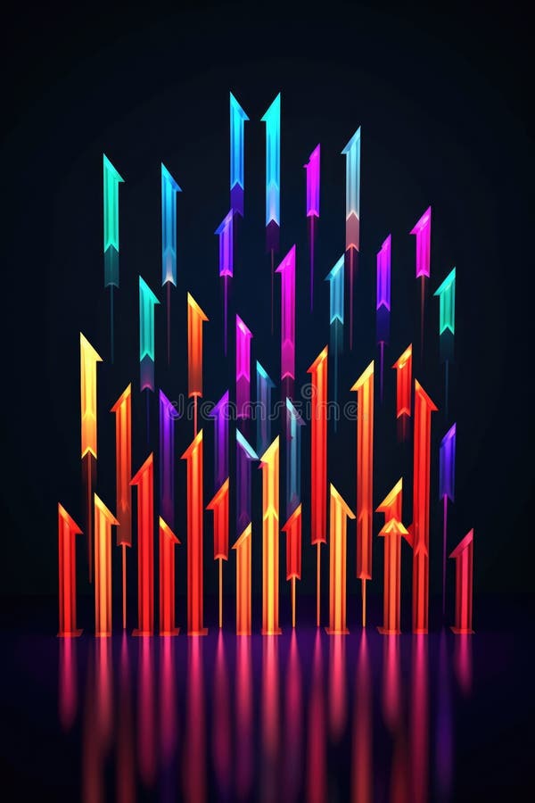 Collection of Colorful Arrow Icons on a Screen Stock Illustration ...