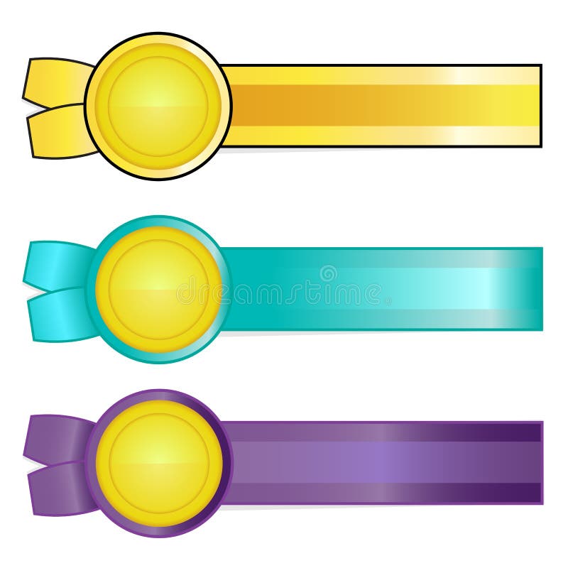 Collection Colorful Award Ribbons Set Stock Illustration - Illustration ...