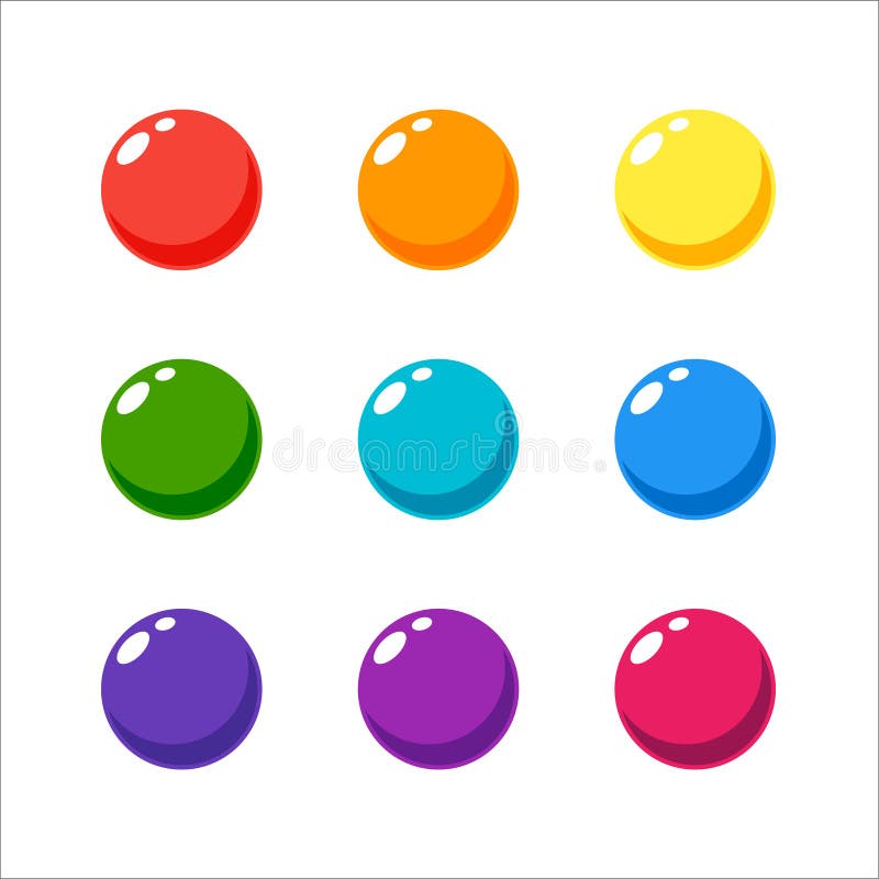 The Collection of Colorful Ball, Isolated Vector Illustration Stock ...