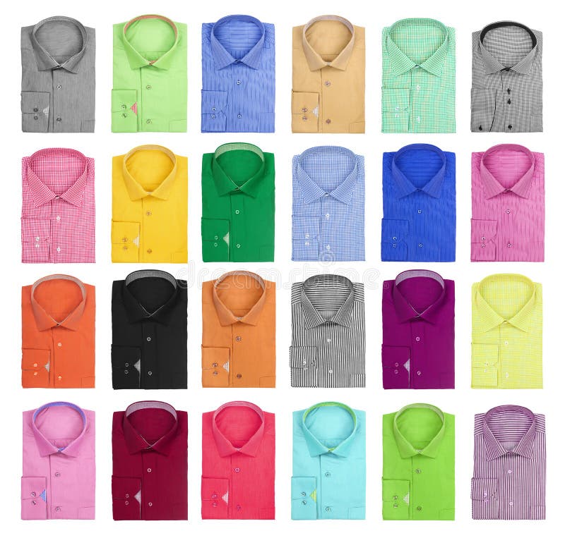 Collection of Colorful Bright Men S Shirts Stock Photo - Image of pink ...