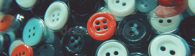 Collection of Colorful Buttons Arranged from Above with Unique Halftone ...