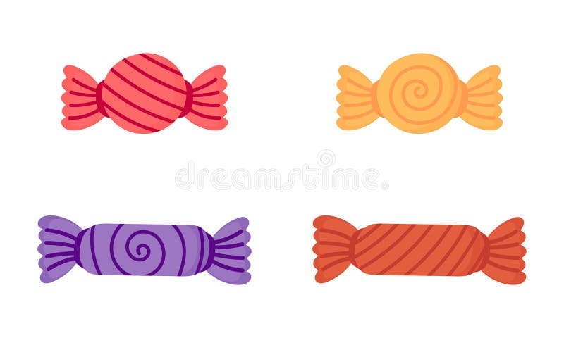 Collection of Colorful Candy Illustrations Stock Vector - Illustration ...