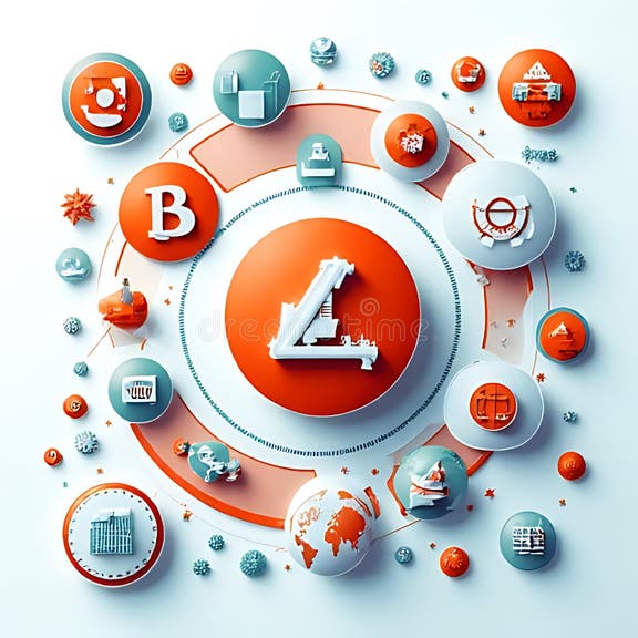 A Collection of Colorful, Circular Icons are Arranged in Circular ...