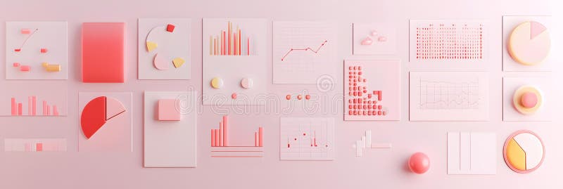 Collection of Colorful Data Visualizations Stock Illustration ...