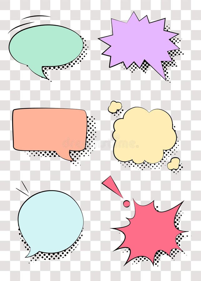 Collection of Colorful Empty Speech Bubbles for Text. Stock ...