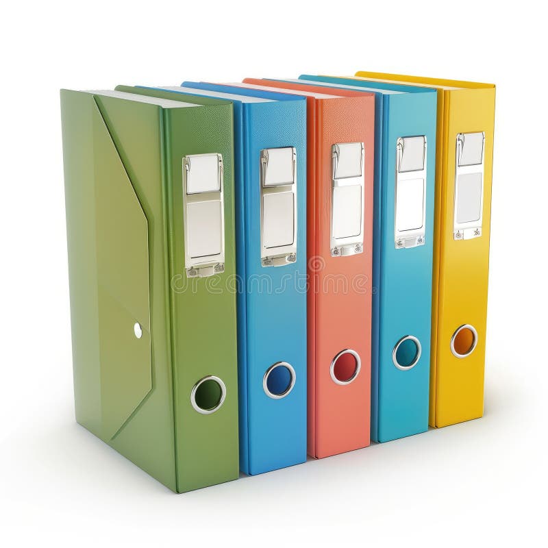 Colorful Office Ring Binders in a Row, Ready for Organization Stock ...