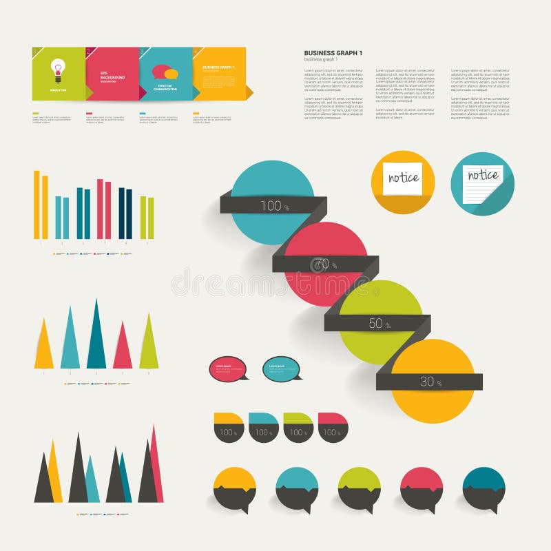 Infographic Flat Collection of Simply Elements for Stock Vector ...