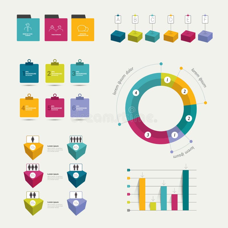 Vector Web Color Buttons in Flat Stile Isolated Stock Vector ...