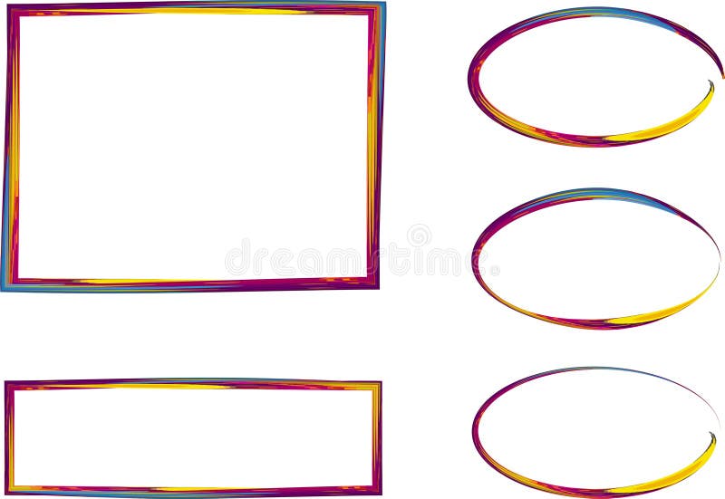 Bright Colorful Irregular Frames Collection Stock Vector - Illustration ...