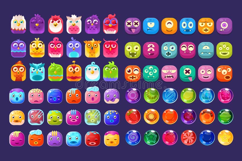 Collection of Colorful Glossy Figures of Different Shapes, User ...